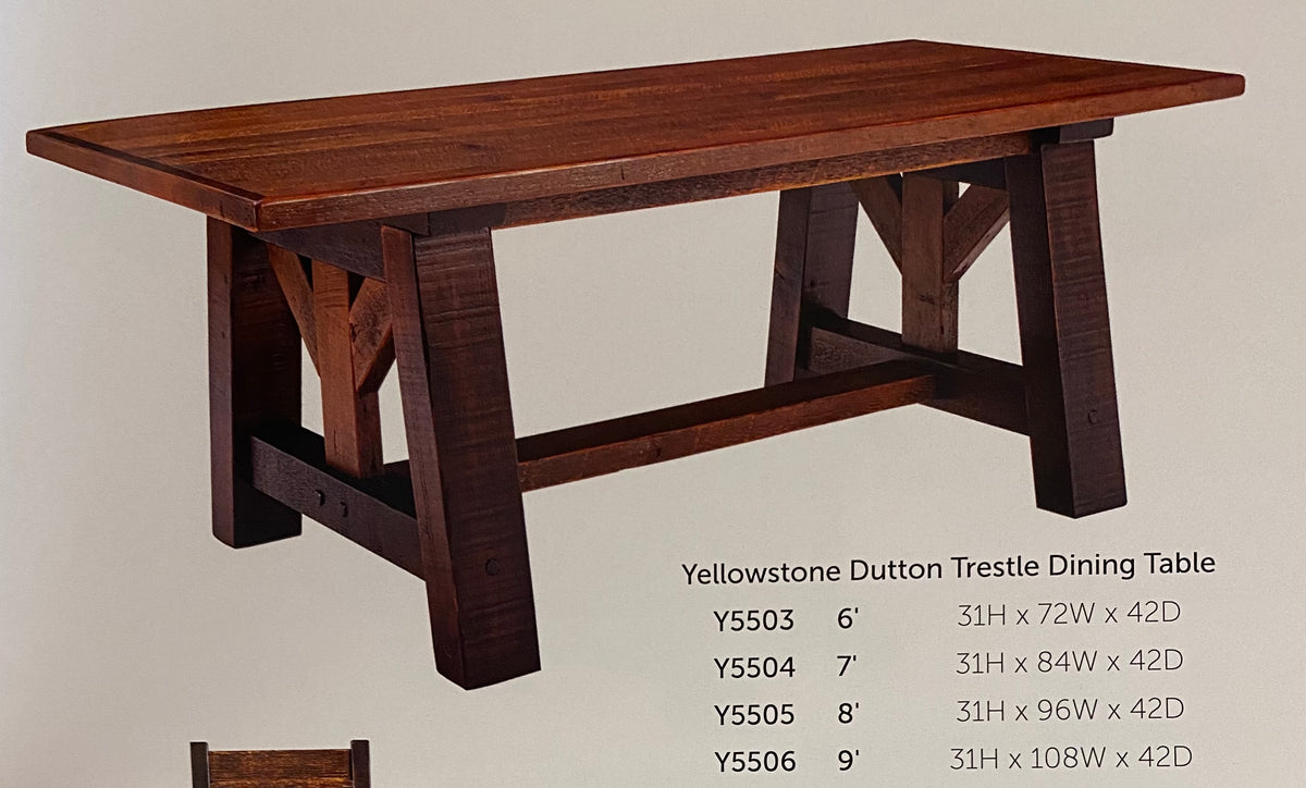 Yellowstone Dutton Trestle Dining Table – Seibels Cottage