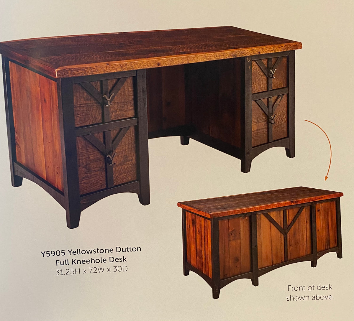Yellowstone Dutton Full Kneehole Desk – Seibels Cottage