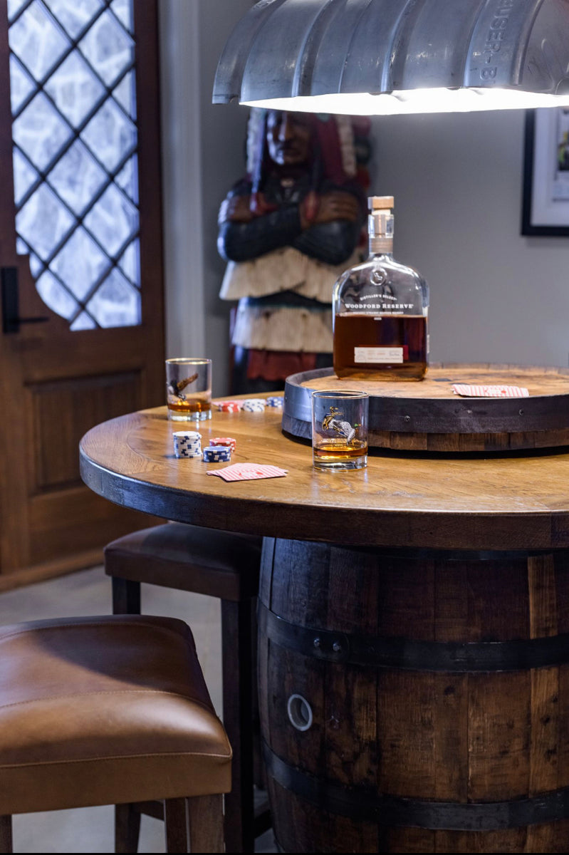Whiskey Barrel Pub Table – Seibels Cottage